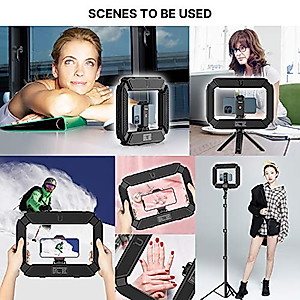 ULANZI Smartphone Video Rig with Light, Cell Phone Handheld Stabilizer with Ring Light 8500k Selfie Light for Filmaking Live Steam Tiktok YouTube Video Recording, with 8000mAh Build-in Battery