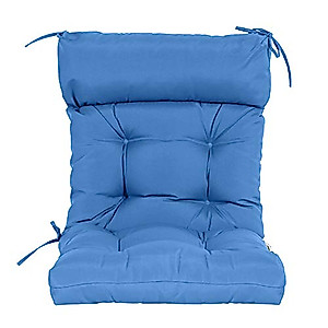 QILLOWAY Indoor/Outdoor High Back Chair Cushion,Spring/Summer Seasonal Replacement Cushions.(Marine Blue)