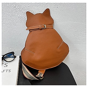 Put On The Cat Bag,Cat Shaped Crossbody Bay,Womens Cat Purse Chic Clutch Bags (DARK BROWN)