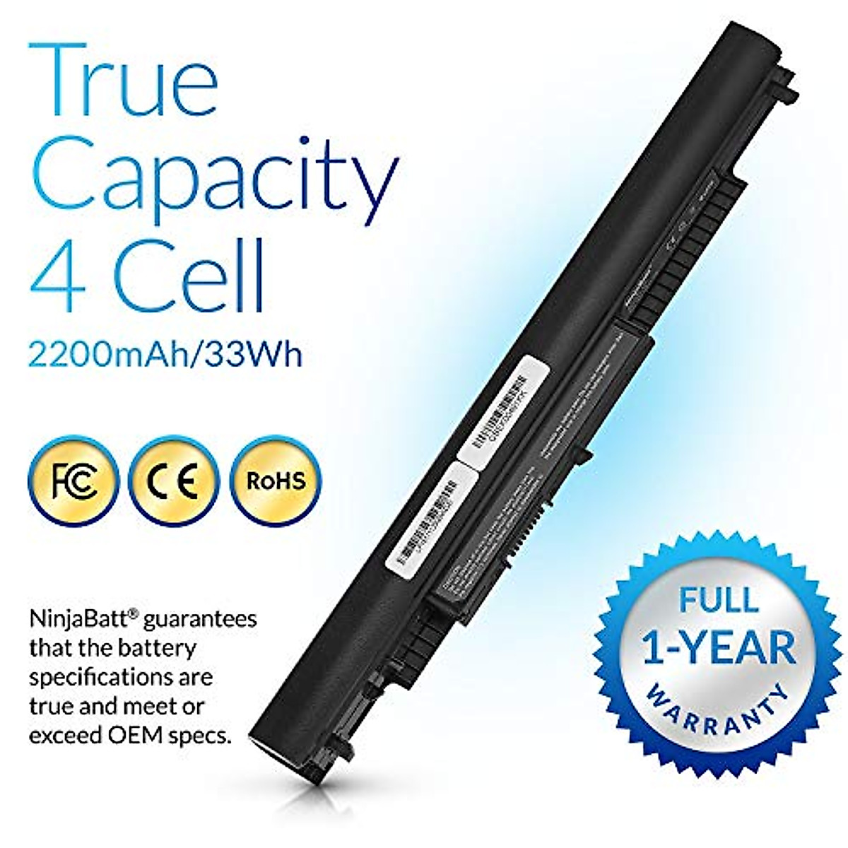 NinjaBatt 807957-001 HP Battery for HS04 HS03 807956-001 807611-421 HSTNN-LB6U Notebook 15-AY039WM TPN-I119 G4/G5 240 245 246 250 256 - High Performance