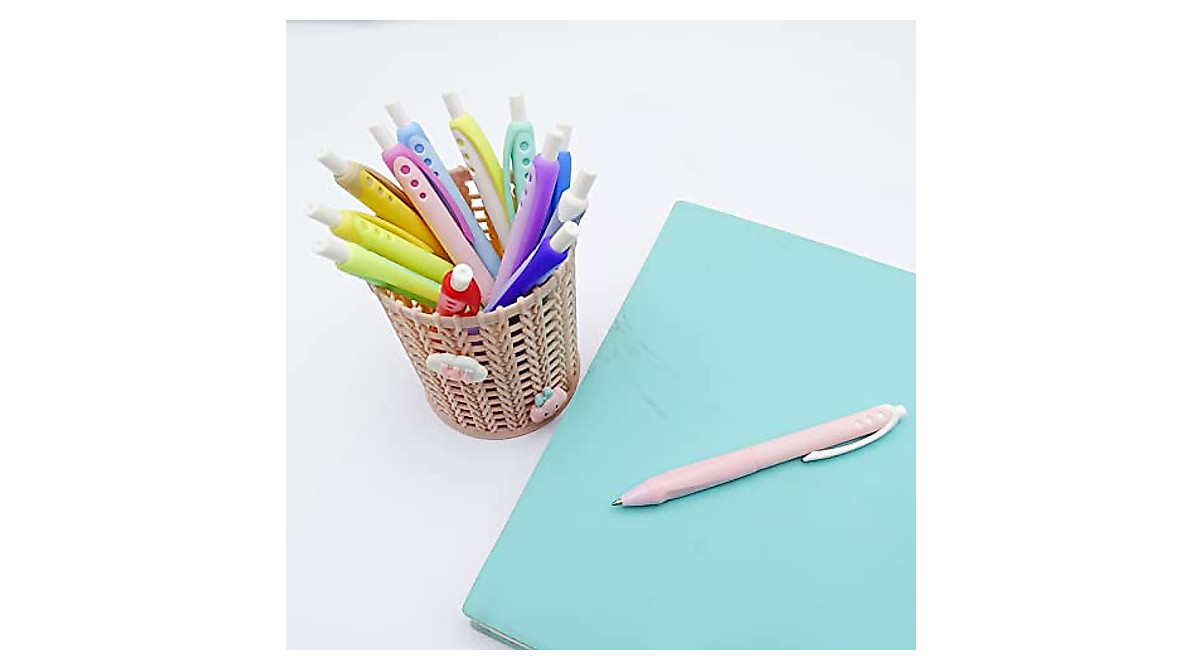 COLNK 12 Assorted Colored Ballpoint Pens | 1.0mm Grip