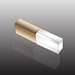64GB USB 2.0 Flash Drive Novelty Gold Crystal LED Light Glass Transparent Rectangle Shape Pen Drive Thumb Drive Memory Stick Memoria USB Pendrive Wedding Gift