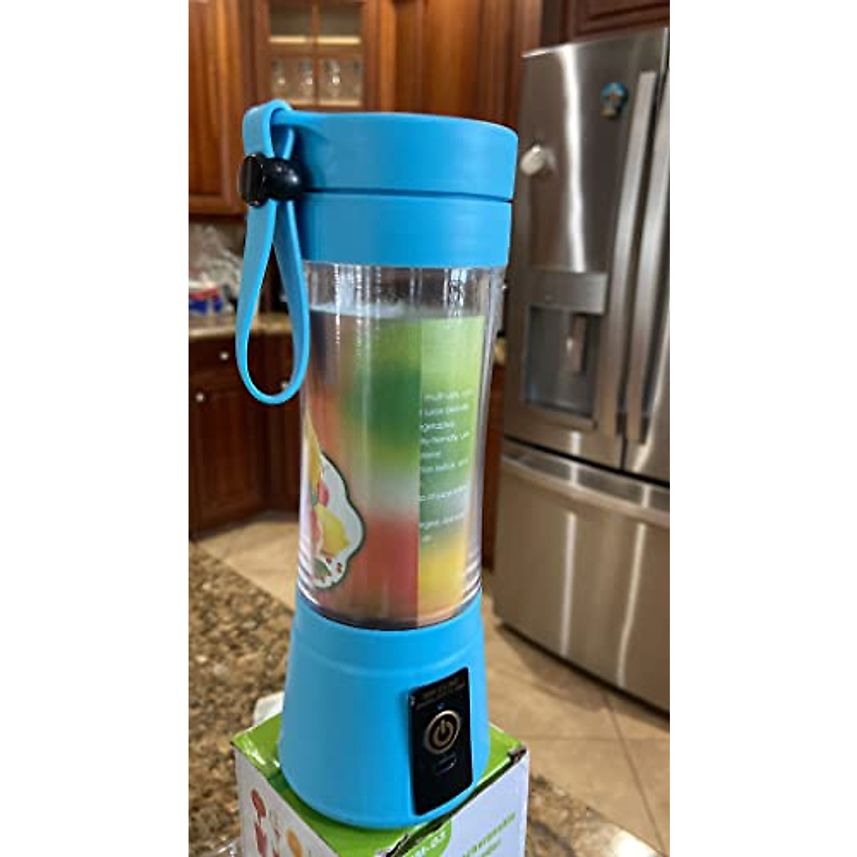 Portable Blender Mixer,Personal Juicer,Smoothies and Shakes Blender,HandCup Fruit Machine Blender 380 ML (Blue, Pink, Purple & Pink Color available) (Blue)