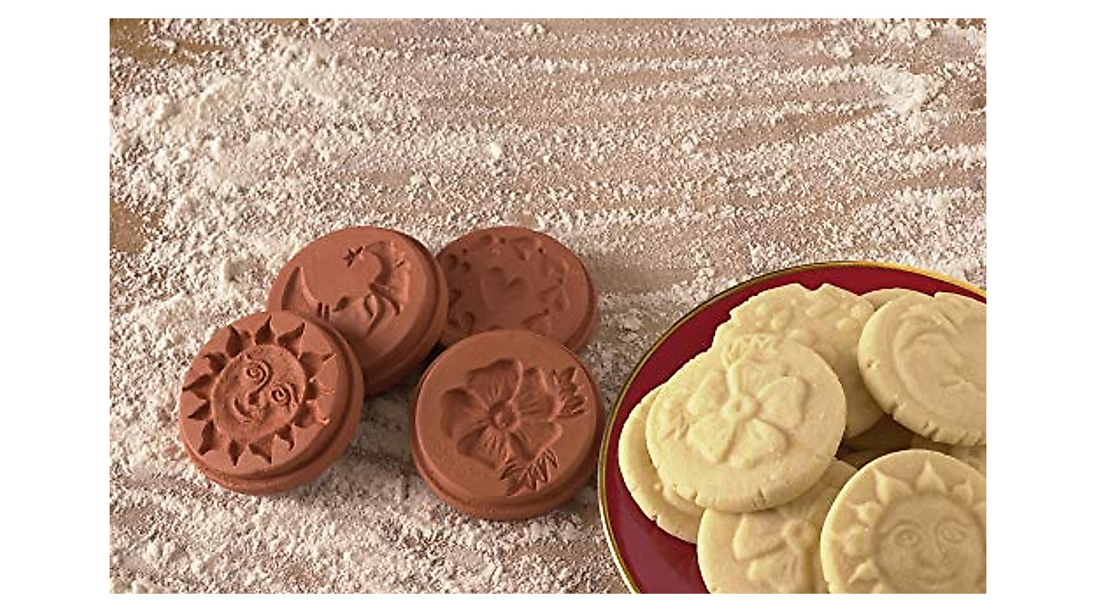 JBK Pottery Terra Cotta Cookie Stamps - Unique Designs