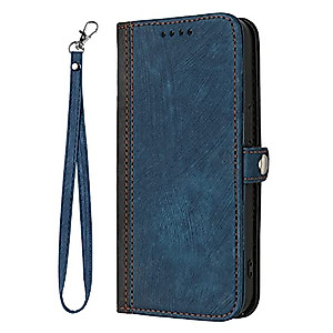 JLHYYXH Case for Sony Xperia 1 III, Credit Card Slot Wallet Case Magnetic Kickstand Special Stitching Shockproof Flip Cover Case for Sony Xperia 1 III-Royal Blue