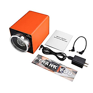 MOZSLY Watch Winder for Automatic Watches with 12 Rotation Mode Setting for Rolex Fit Man Women Automatic Watch Orange Leather