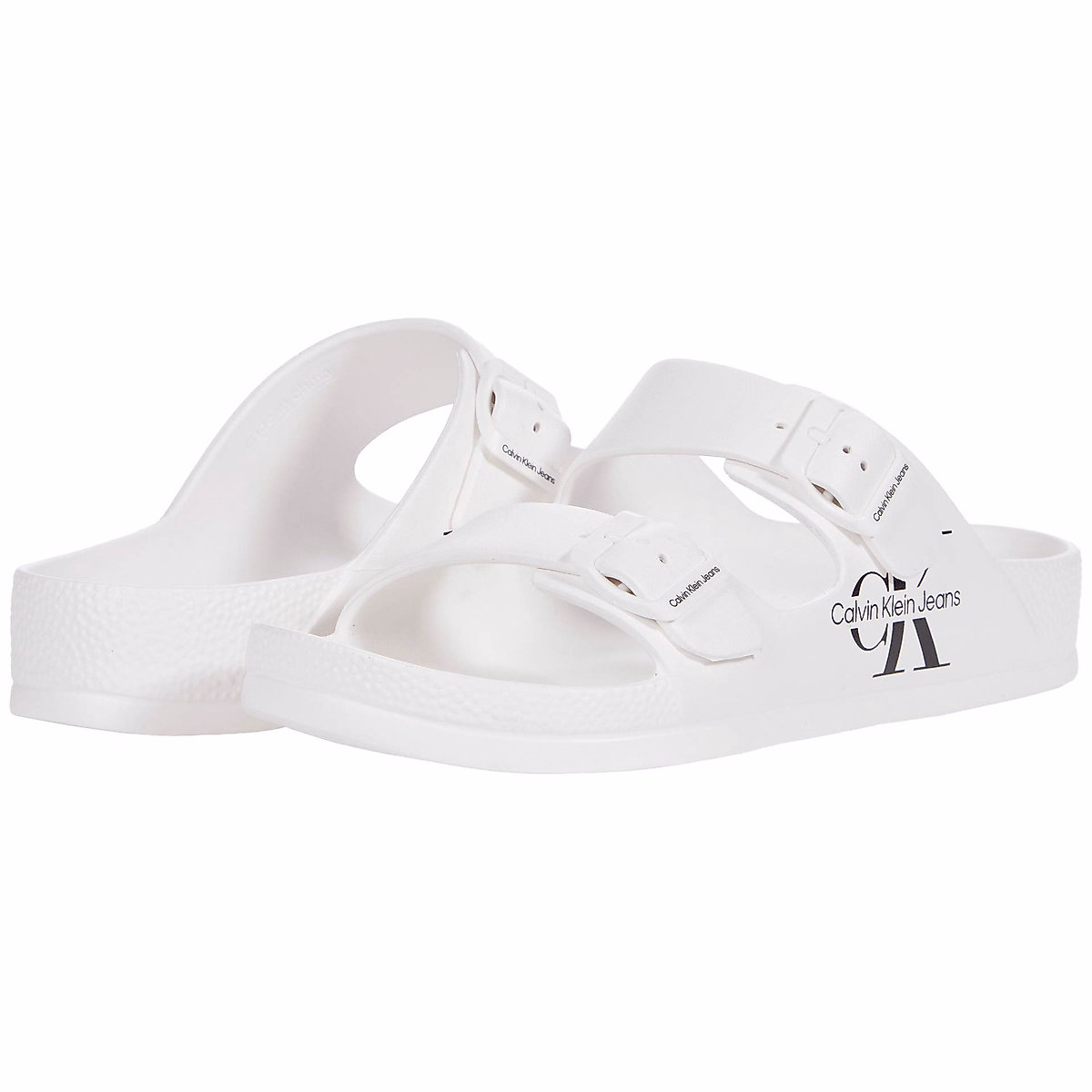 Calvin Klein Men's Zion Slide Sandal, White 164, 12