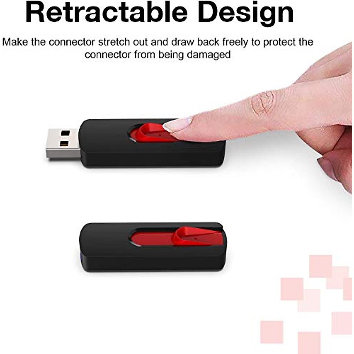 VICFUN 5 Pack 1GB USB Flash Drives USB 2.0 Flash Drive Slide Retractable USB Memory Stick 1G Data Storage
