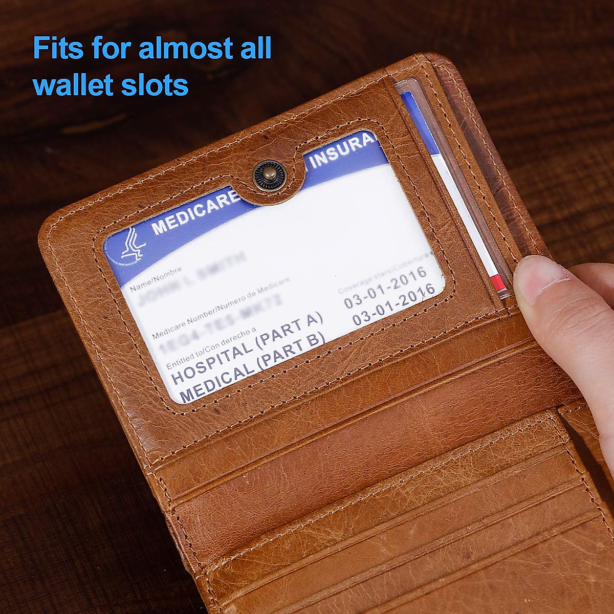 MaxGear New Medicare Card Holder Protector Sleeves 6 Pack, 12 Mil Clear PVC Water Resistant Medicare Card Protectors Sleeves for New Medicare Card, Business Cards, Social Security Card Protector