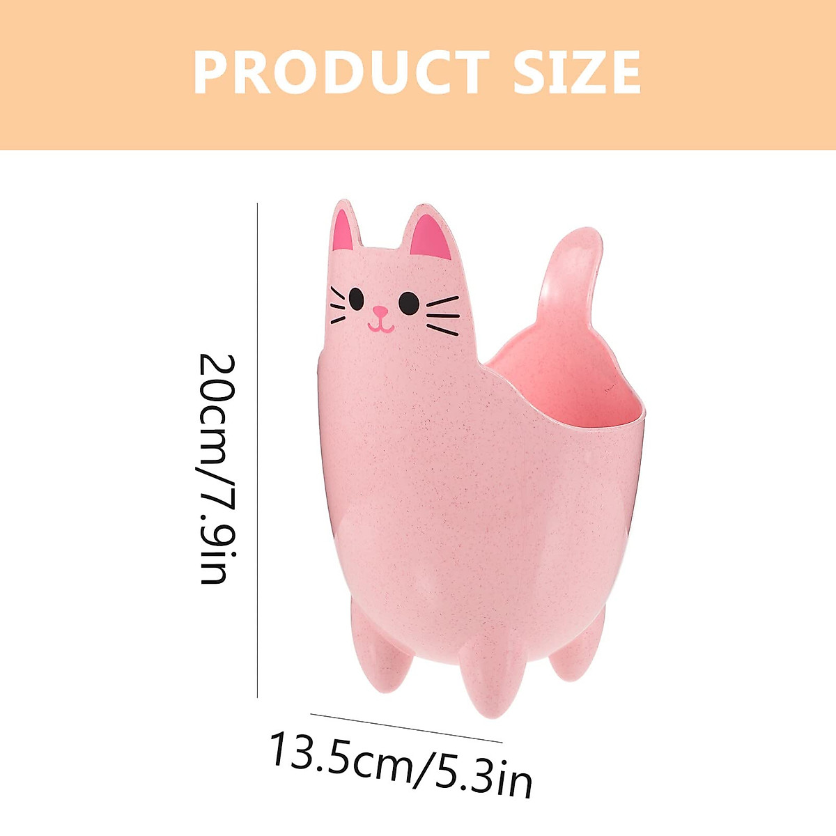 Mini Trash Can, Cute Cat Wastebasket, Plastic Desk Trash Can, Tiny Waste Basket Tabletop Countertop Garbage Cans Pencil Storage Bucket for Home, Office