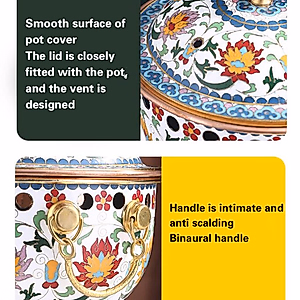 Chafing Dishes Single Person Copper Hot Pot Old Beijing Copper Stove Hot Pot Household Instant Boiled Mutton Pot Commercial Alcohol Meal Hot Pot (Color : A, Size : 19.2 * 23cm)