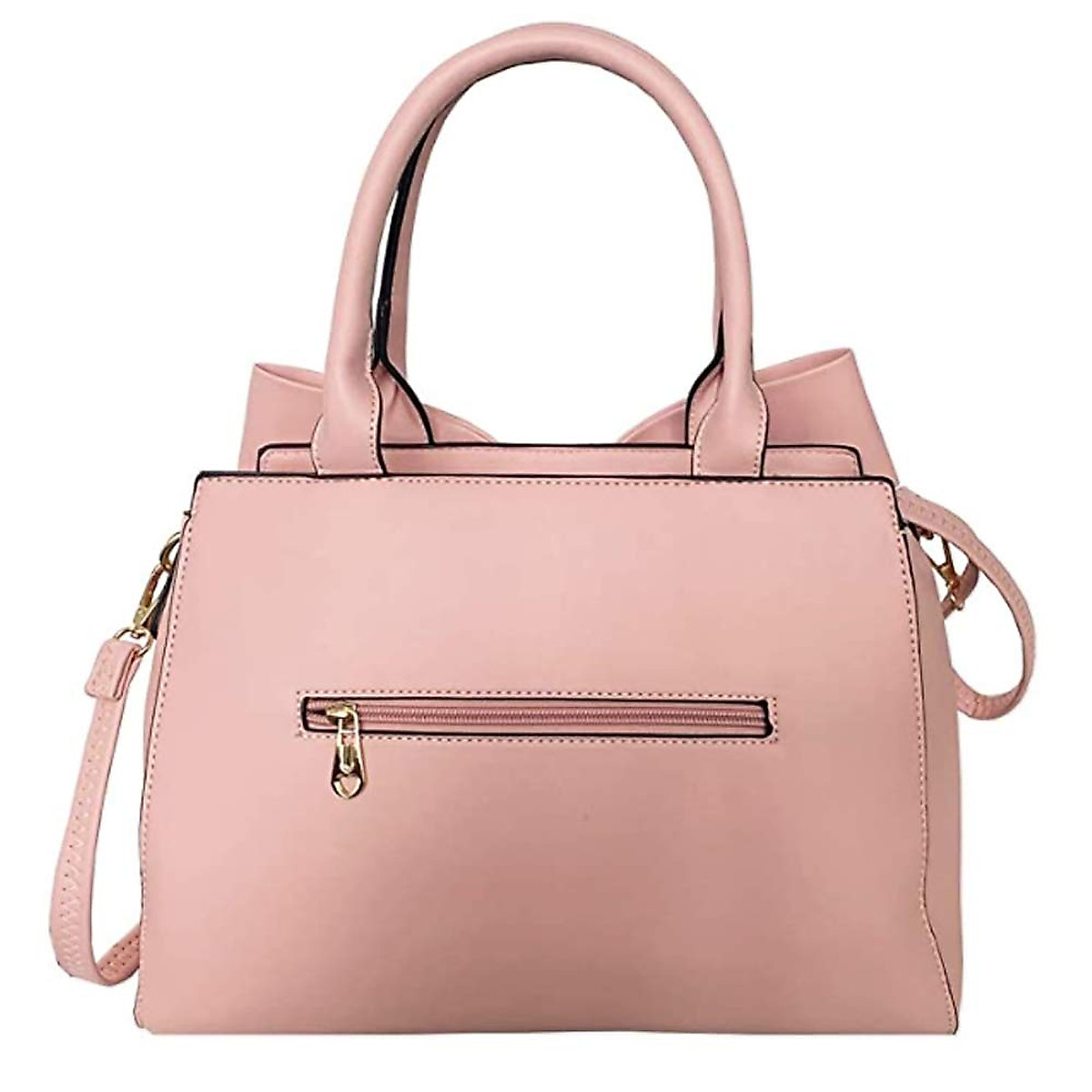 Rullar Women 2Pcs Handbag Set Bow-Knot Satchel Top-handle Crossbody Bag Tote Wallet Purse with Heart Pendant Pink