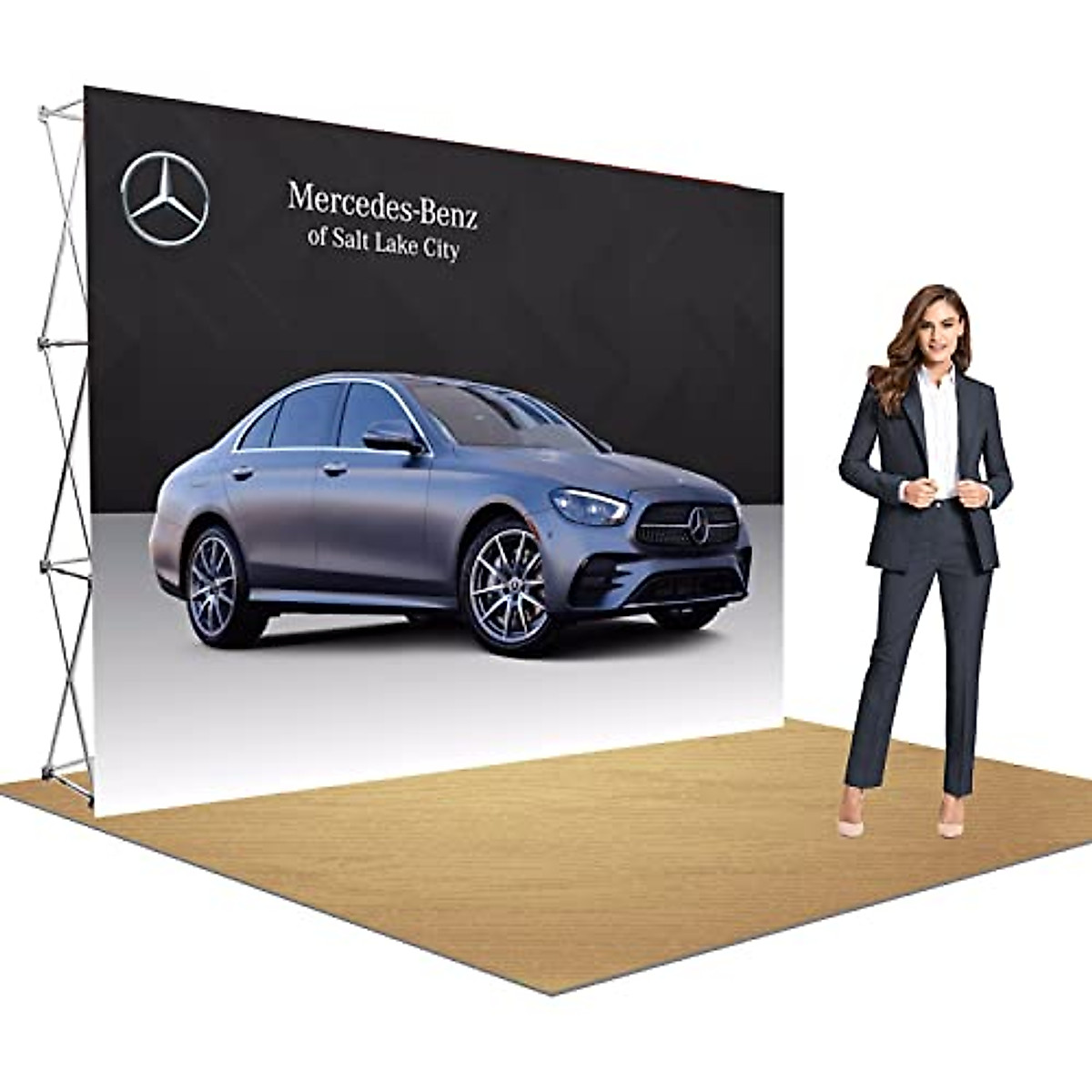 JUST 4 SIGNS Portable Backdrop Booth Frame 8'x10' Pop Up Display Stand Aluminum Tension Fabric Trade Show Exhibit Display Booth Frame Stand Banner Show Frame (Stand ONLY) (Frame 8'x10')