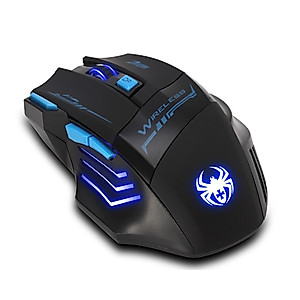 Zelotes Wireless Mouse for Laptop,2400 DPI 2.4GHz Ergonomic Mouse,7 Buttons USB Cordless Computer Mouse,Wireless Gaming Mouse,Portable Mice for PC,Mac Black