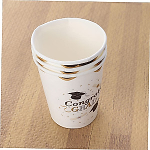 MUSISALY 10pcs Graduation Cups Disposable Cups Beer Paper Mugs Class of 2022 Paper Cups Congrats Grad Cups Beverages Cups Disposable Paper Cups Graduation Season Grace