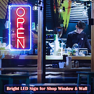 SunKite LED Neon Open Sign, 16.5"x 9" Business Hour Sign, Powered by USB with Switch, LED Display Window Lights for Cafe Bar Hotel Salon Bookstore Restaurant Grocery Shop Store Wall Decor