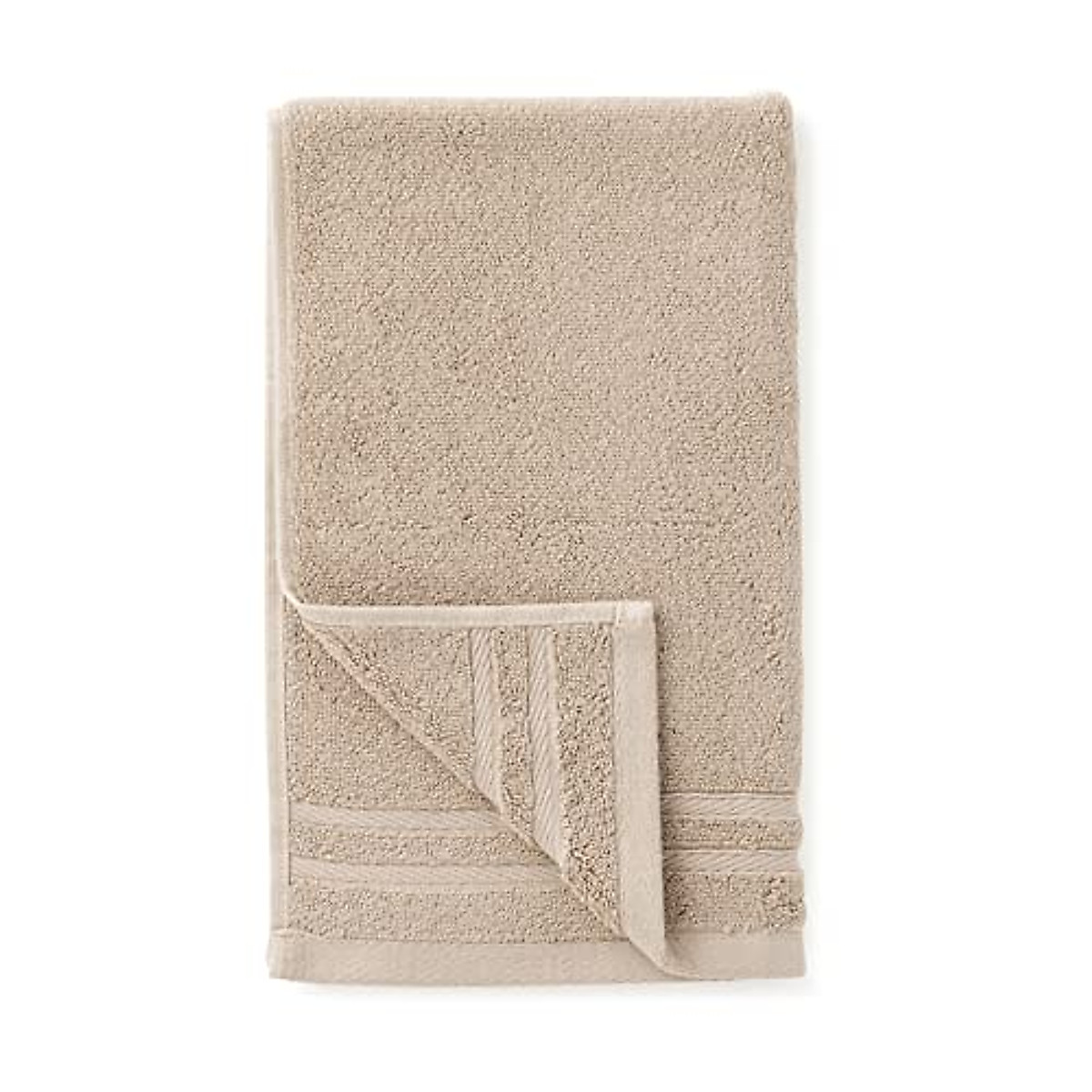 Amazon Basics Cotton Hand Towels, Made with 30% Recycled Cotton Content - 6-Pack, Taupe