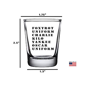 Rogue River Tactical Funny Foxtrot You Shot Glass Gift For Military Veteran Acronym Joke
