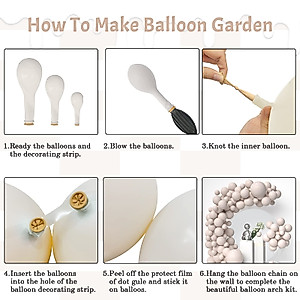 Double Stuffed White Nude Balloons Different Sizes 5In 12In 18In, 2 Layer Thick Balloon Garland Arch Kit, Boho Beige Balloons Ivory White Blush Balloon Garland Pastel Latex Balloons Sets