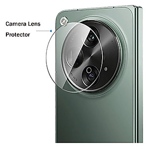 TURAJA For OnePlus Open 9H Tempered Glass Front Screen Protector+Camera Lens Protector (2* Privacy Screen Protector)