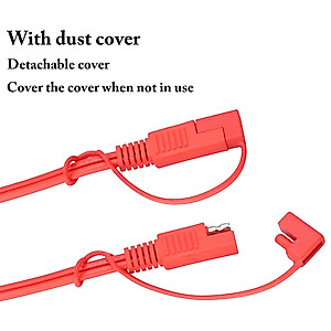 zdyCGTime SAE Extension Cord，Battery Extenstion Cable SAE to SAE Extension Cable Quick Disconnect Wire Harness SAE Power Cable with Waterproof Cap,for Automotive, Solar Panel Panel 18AWG 1m/3ft