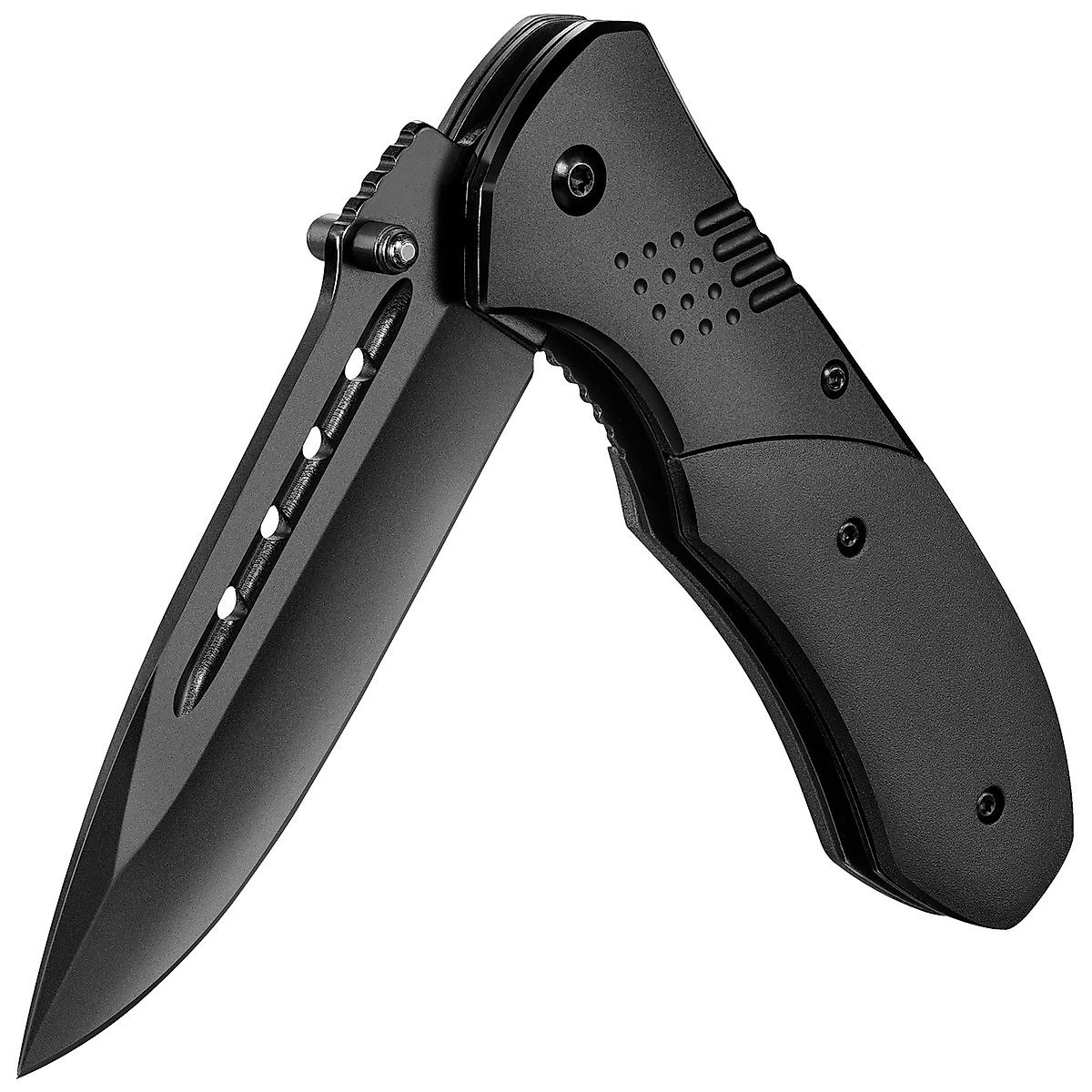 KEXMO Pocket Folding Knife - 3.46" Sharp Blade Tactical Pocket Knife with Clip, Glass Breaker - EDC Knives for Men Dad Women Hunting Survival Camping Fishing Hiking, Black