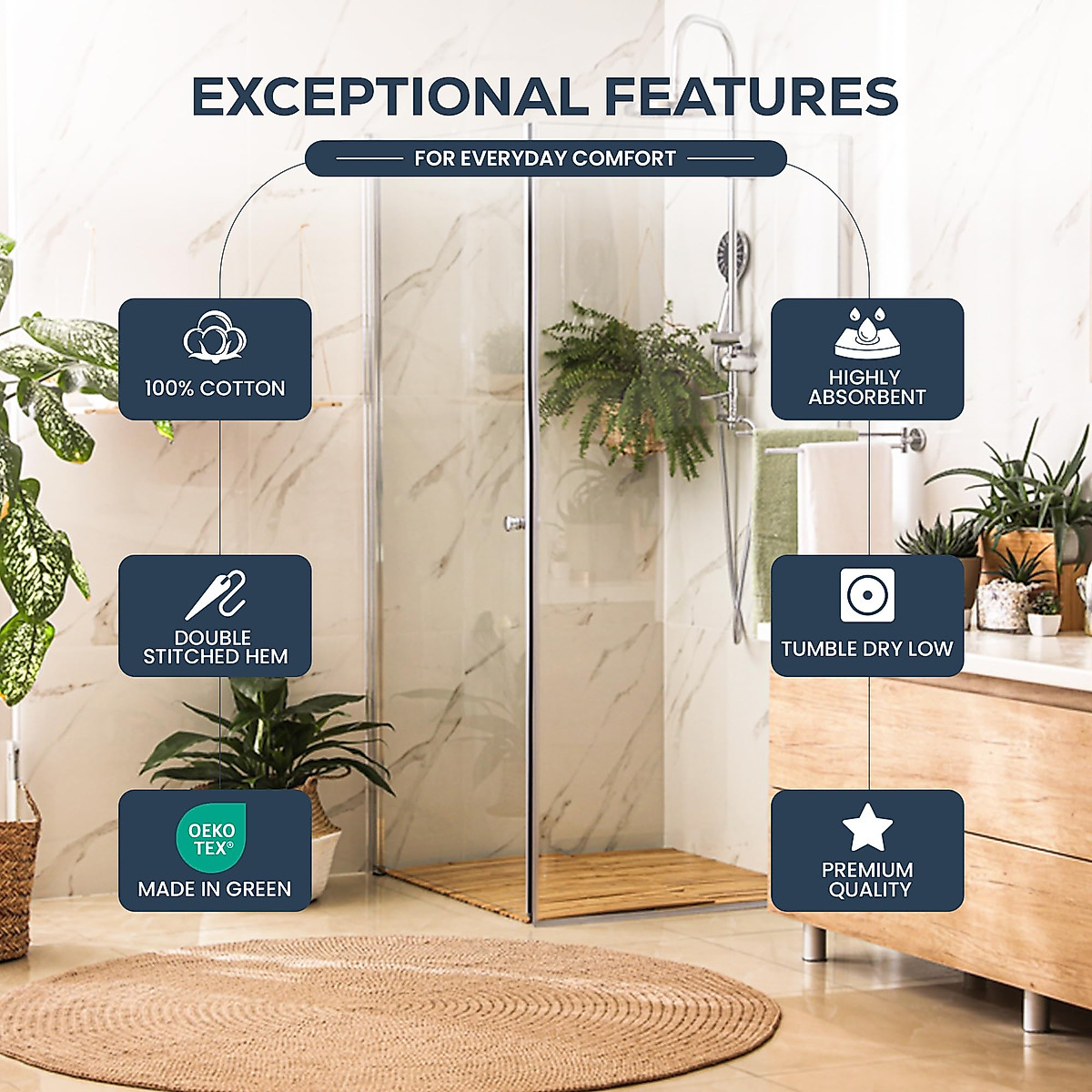 Utopia Towels 6 Pack Premium Hand Towels Set, (16 x 28 inches) 100% Ring Spun Cotton, Ultra Soft and Highly Absorbent 600GSM Towels for Bathroom, Gym, Shower, Hotel, and Spa (Grey)