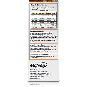 Motrin Children's Dye-Free Pain Reliever/Fever Reducer, Original Berry Flavor 4 oz (2 Pack)