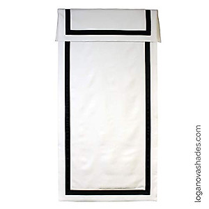 LOGANOVA Faux Linen Roman Shades With Valance For Large & Small Windows, and French Doors. Custom Made. Optional Blackout Lining Blocks 99.9% Of Light. Cordless Motorized Or Chain Mechanism.