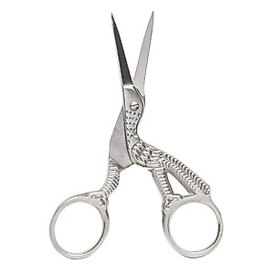 Diane Stork Scissors for Eyebrows, Silver, 3.75