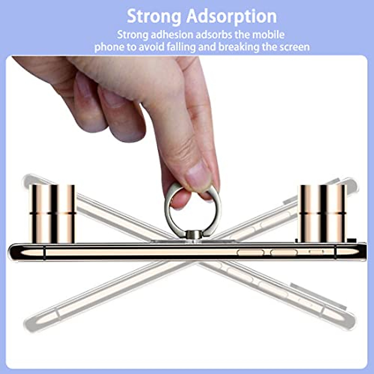Osophter for Clear Phone Ring Holder Universal Finger Ring Kickstand with iPhone, Samsung, LG,Moto and More(Clear)