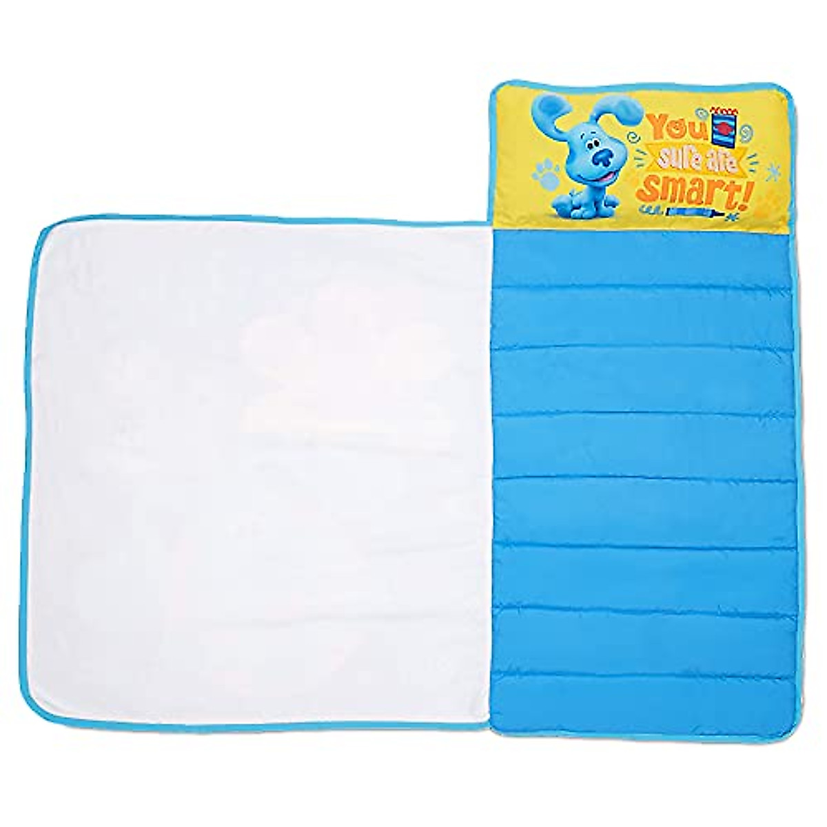Blue's Clues & You Sure are Smart! Kids Nap-Mat Set – Includes Pillow and Fleece Blanket – Great for Girls Napping During Daycare, Preschool, or Kindergarten - Fits Toddlers and Young Children
