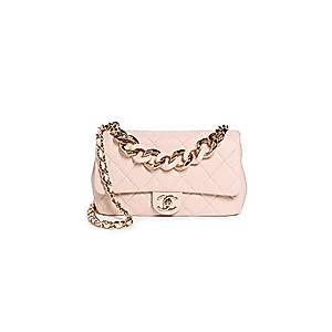 CHANEL Women's Pre-Loved Pink Lambskin Half Flap 9" Bag, Pink, One Size