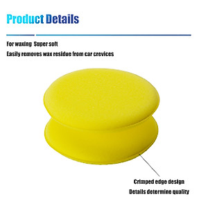 woshilaoDS 24 Pcs Car Foam Wax Applicator Pads, 4" Car Wax Foam Applicator Pads, Round Car Microfiber Detailing Polishing Sponges Applicator Pads Foam Sponges for Car Cleaning Wax Applicator Sponge