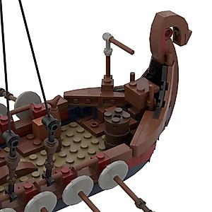 Lebebe Viiking Longship Building Blocks Kits; 473 Pieces Viking Pirates Ships Building Toys,Adventures Sailing Boats Playset Display Model, Easter Day, Christmas and Birthday Gift for Kids