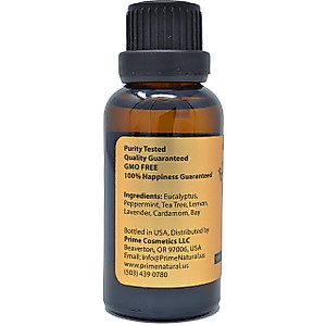 Prime Natural Breathe Essential Oil Blend 1oz - Pure, Undiluted, Therapeutic Grade for Aromatherapy, Scents & Diffuser - Sinus Relief, Allergy, Congestion, Cold, Cough, Headache