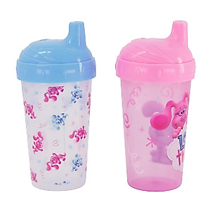 Toddler Sippy Cups for Girls | 10 Ounce Blue’s Clues Sippy Cup Pack of Two with Straw and Lid | Durable Blue Leak Proof Travel Water Bottle for Toddlers
