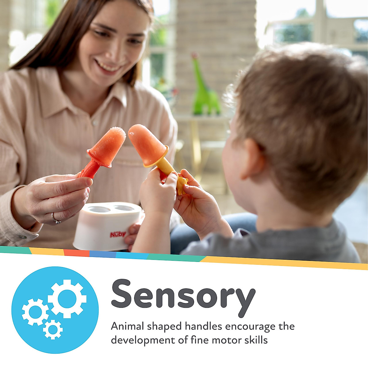 Nuby Animal Pops Ice Pop Mold - Homemade Treats for Kids - Teething Relief - 4+ Months