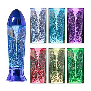 YAKii Tornado Lamp 10.5" LED Color Changing,Tornado Maker, Room Decor,Battery/USB Cable Operated Blue