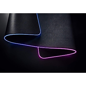 ROCCAT Sense AIMO XXL Ultra-Wide PC Gaming Mousepad, RGB Illumination, High Precision, Non Slip Back, Extended Keyboard Desktop Mouse Pad with Stitched Edges, Smooth, Black