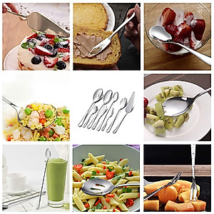 Silverware Set with Serving Pieces, LIANYU 48-Piece Flatware Set Service for 8, Stainless Steel Cutlery Eating Utensils, Mirror Finish, Dishwasher Safe