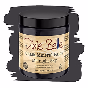 Dixie Belle Paint Company Chalk Finish Furniture Paint | Midnight Sky (8oz) | Matte Blue Black Chic Chalk Mineral Paint | DIY Furniture Paint | Made in the USA