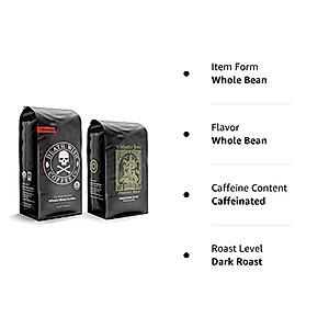 Death Wish Coffee Co. Whole Beans - Extra Kick of Caffeine - 1 lb & Valhalla Java Odinforce Blend 12 oz - Whole Bean Coffee Bundle/Bulk - USDA Certified Organic - Fair Trade - Arabica & Robusta Beans