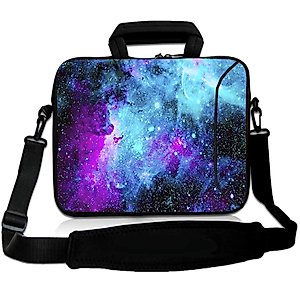 RICHEN 14-15.6 Inch Galaxy Laptop Shoulder Bag Messenger Bag Case Notebook Handle Sleeve Neoprene Soft Carpet Tablet Travel Accessories Pocket
