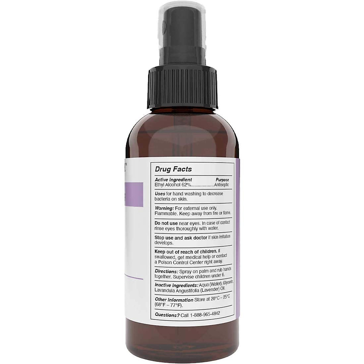 Olivia Care Hand Sanitizer Alcohol Based and Infused with Cleansing Lavender Essential Oils 4 FL OZ