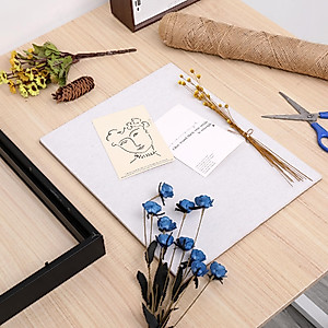 Muzilife Shadow Box Picture Frame with Linen Board Deep Wood Glass Display Case Ready to Hang Memory Box Baby Sports Memorabilia, Pins, Awards, Medals, Wedding, Tickets and Photos, Black, 2pcs 11X14