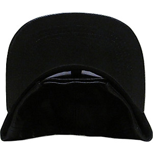 KBETHOS Leather-BBCAP BLK Genuine Leather Flat Bill Baseball Hat Cap - Made in USA