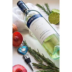 FASHIONCRAFT 2102 Stunning Murano Glass Heart Design Wine Bottle Stoppers, One Size, Blue – Wine Themed Favors