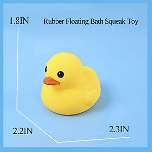 Osvela Duck Dog Toy Rubber Water Floating Bath Squeak Toy for Dogs Cats 4 Pack