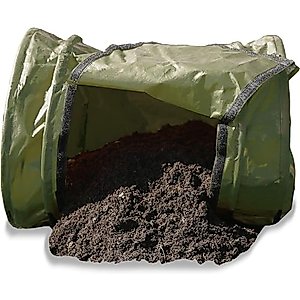 Tierra Garden Haxnicks Roll-Mix Composter, Compost Tumbler, Green, 41-Gallon Capacity (26 Inches Wide), Home Compost with Simple Compost Bin, Compost Bins Outdoor, 50-1500